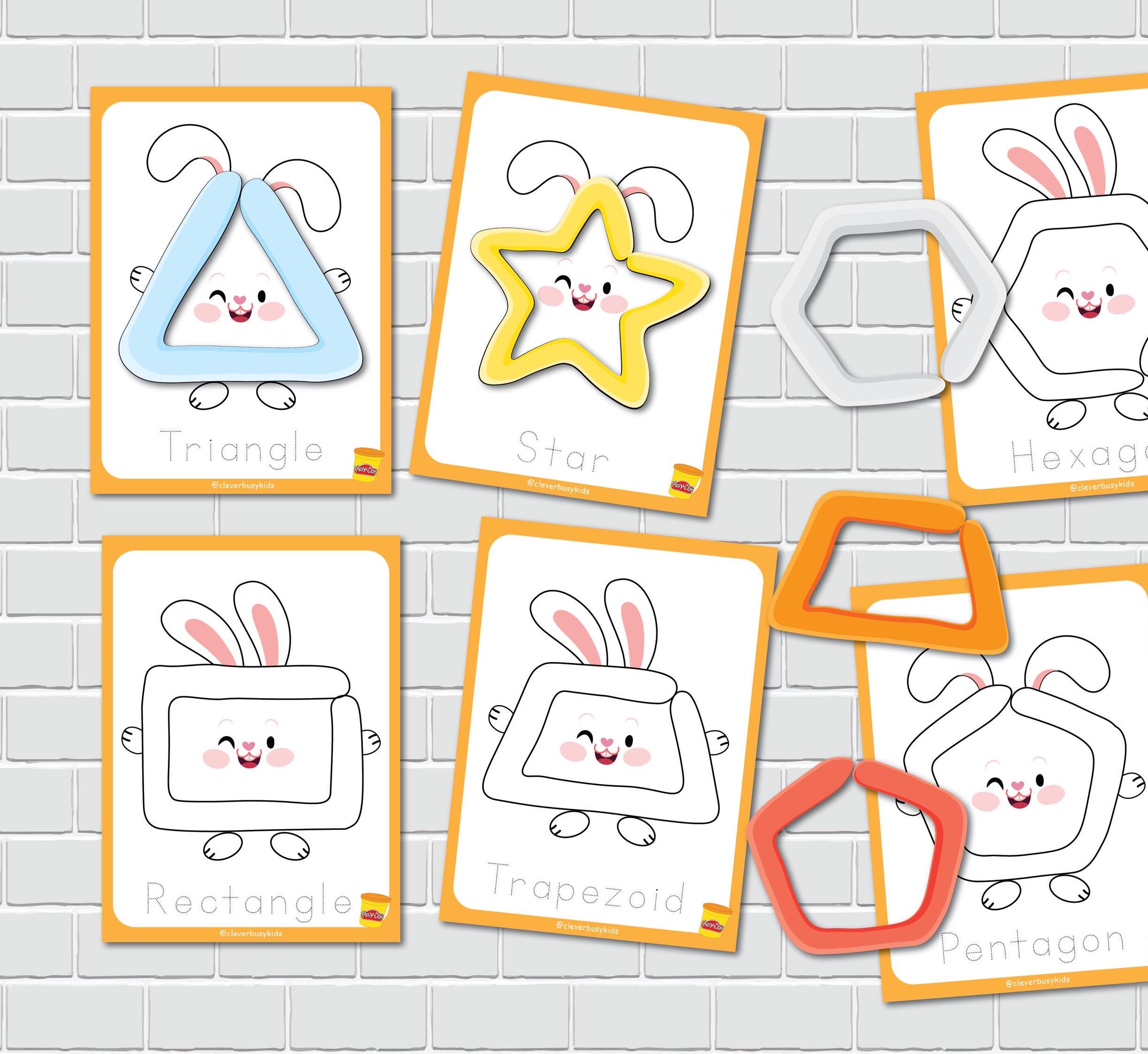 Bunny Shapes Play Dough Mats, Printable Play Doh, Toddler Quiet Time ...