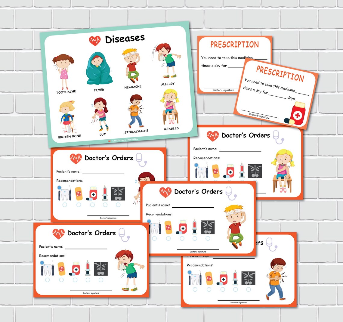 Doctor Pretend Play, Printable Hospital Dramatic Play, Preschool ...