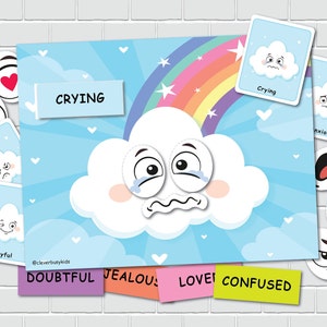 Emotions and Feelings Matching Game, Rainbow Activity for Kids, Autism ...