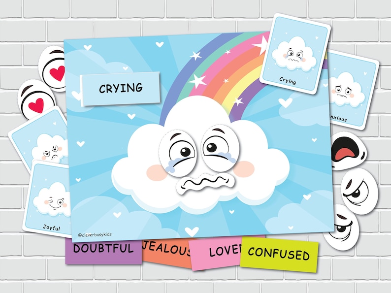 Emotions and Feelings Matching Game Rainbow Activity for - Etsy