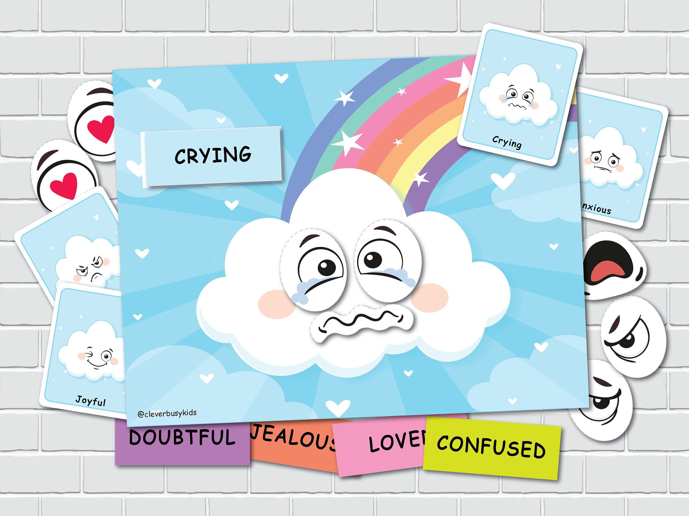 Emotions and Feelings Matching Game Rainbow Activity for - Etsy