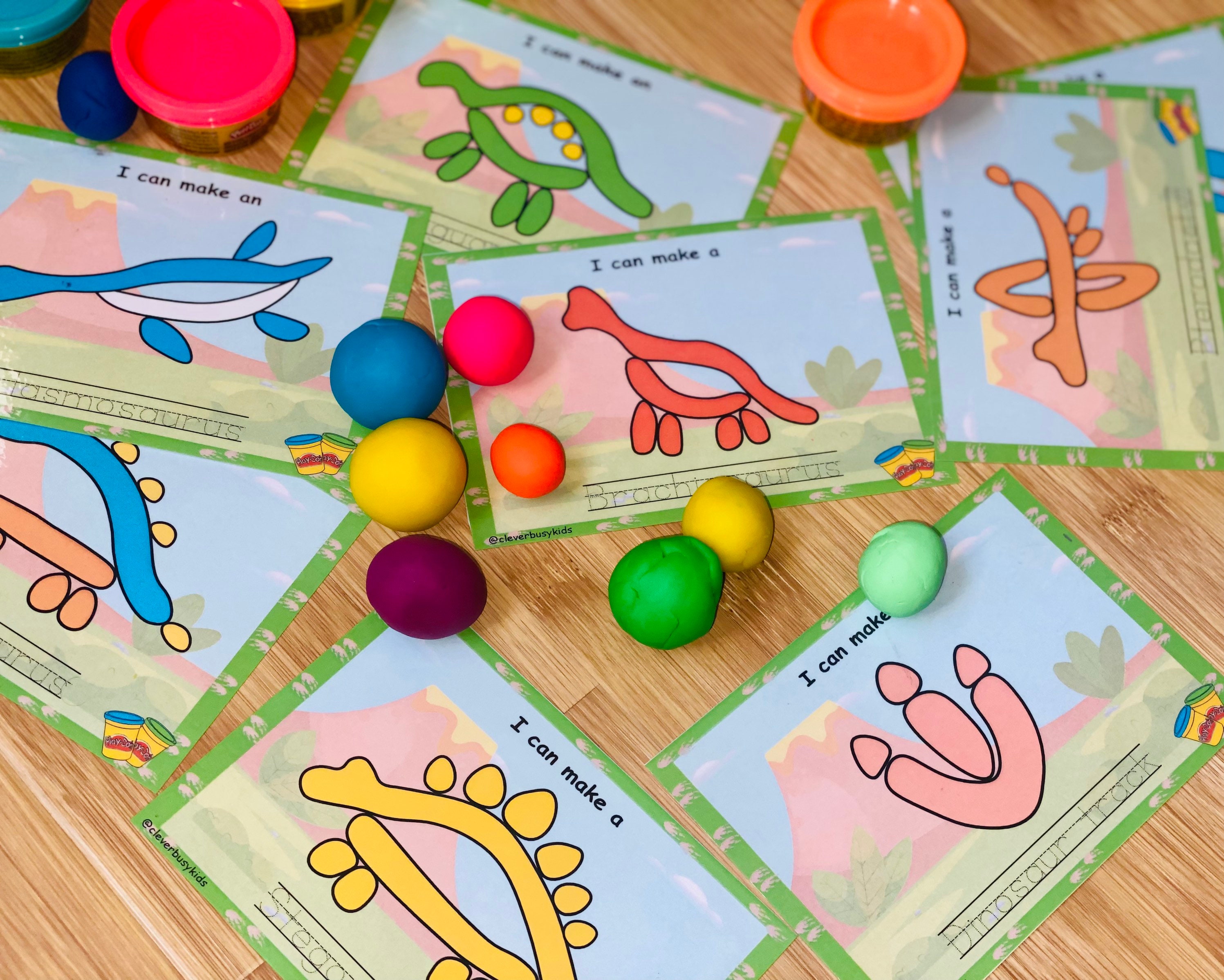 Dinosaurs Play Dough Mats, Printable Play Doh, Preschool Activities ...