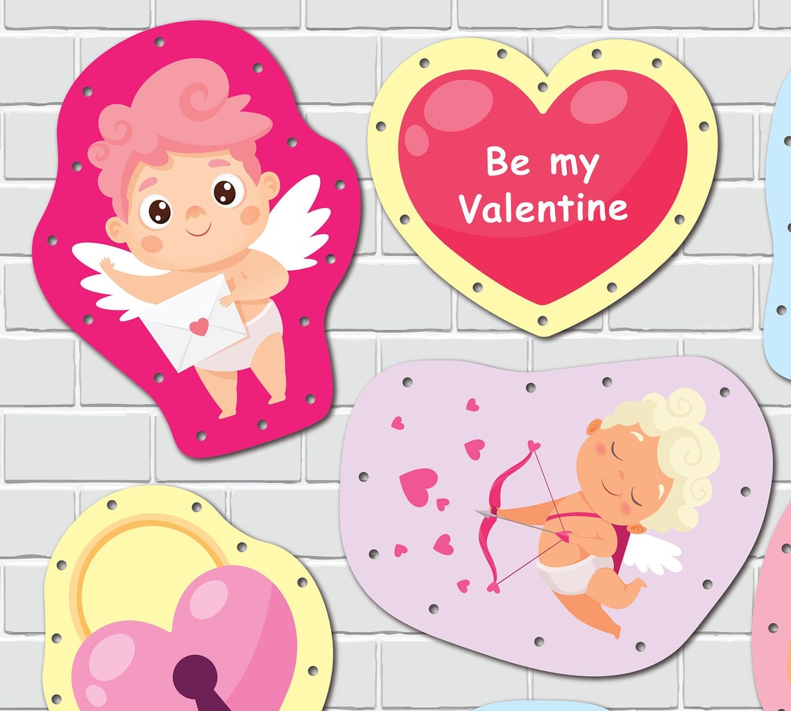 St. Valentine's Lacing Cards Preschool Fine Motor Skill - Etsy