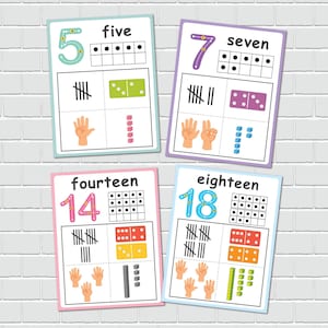 Number Sense Posters 1-20. Preschool Math Activities, Number ...