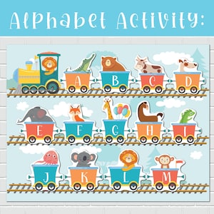 Train Alphabet Matching Preschool Worksheet Printable Activity Letter ...