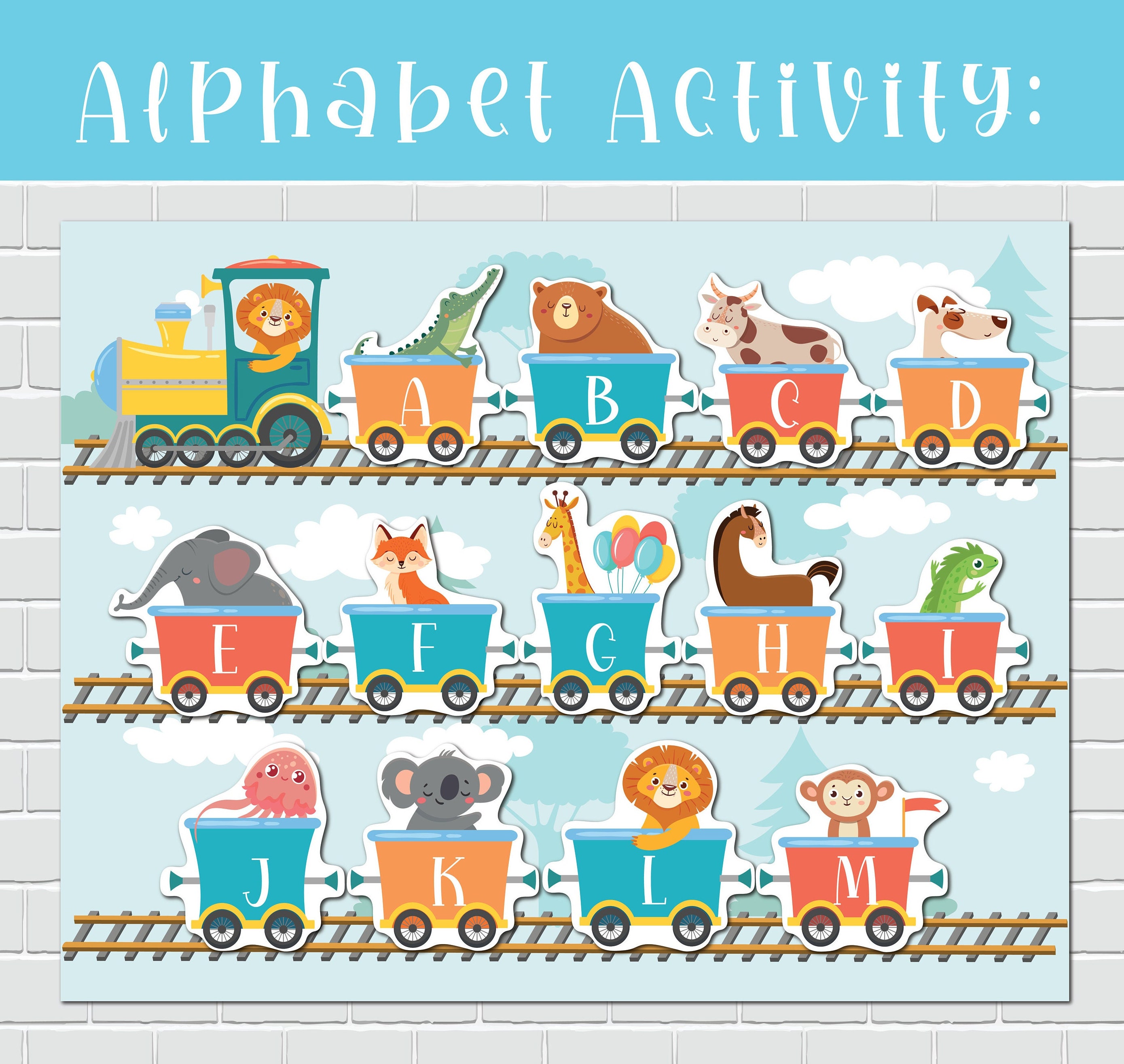 Train Alphabet Matching Preschool Worksheet Printable Activity | Etsy