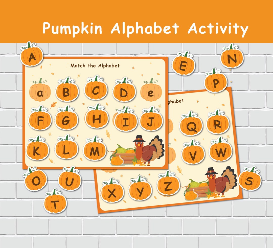 Pumpkin Alphabet Matching Activity, Fall Busy Book Page, Learning ...