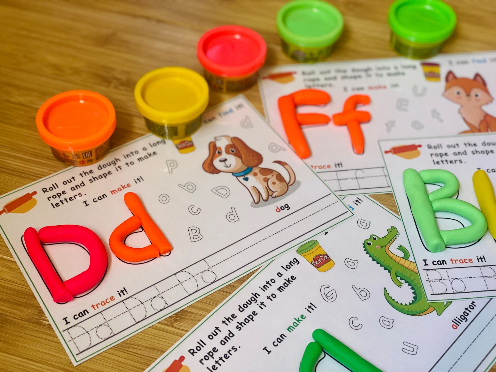 Alphabet Play Dough Mats ABC Printable Play Doh Preschool - Etsy