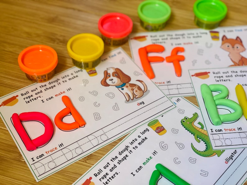 Alphabet Play Dough Mats ABC Printable Play Doh Preschool - Etsy
