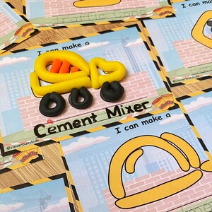 Construction Play Dough Mats, Trucks Printable Play Doh, Preschool ...