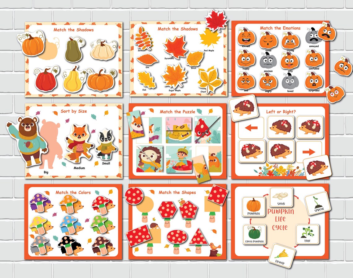 Fall Busy Book Autumn Quiet Book Toddler Learning Binder - Etsy