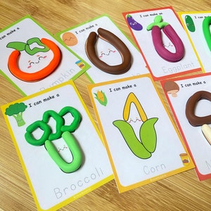 Play Doh Mats, Vegetables Printable Play Dough, Montessori Play Doh ...