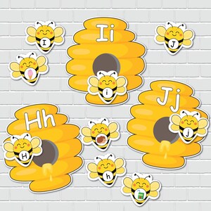 Bees and Beehive ABC Matching Activity for Kids, Summer Busy Book ...