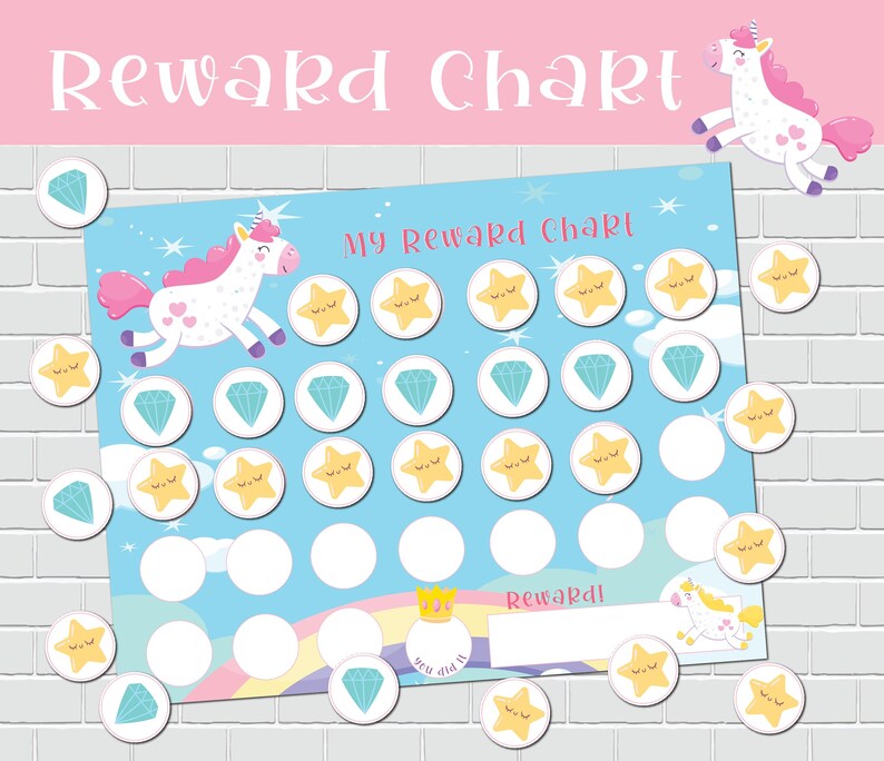 Unicorn Reward Chart Kids Behavior Chart Unicorn Chore - Etsy