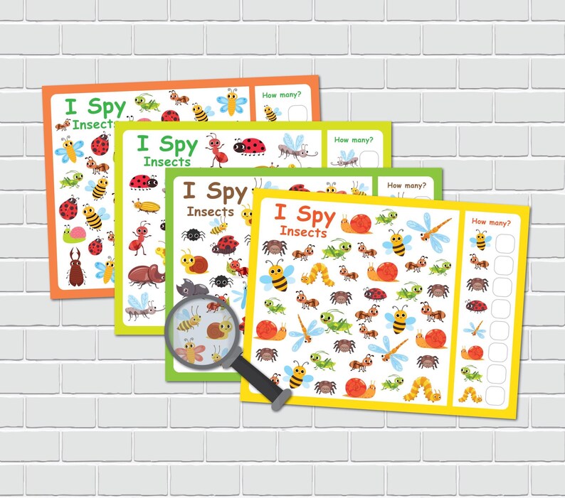 Bugs I Spy Printable Activity for Kids, Look and Find Counting Game ...