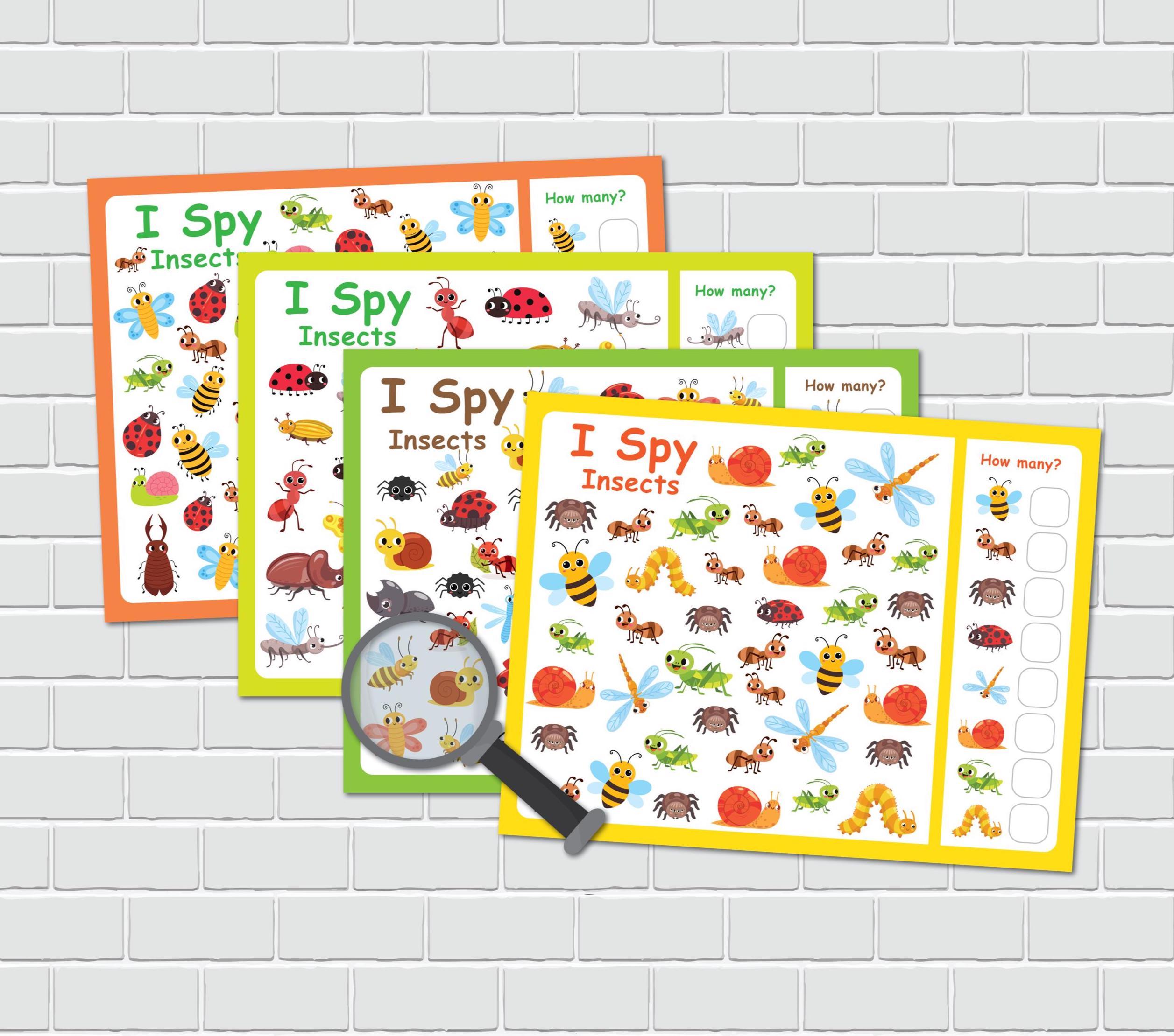Bugs I Spy Printable Activity for Kids, Look and Find Counting Game ...