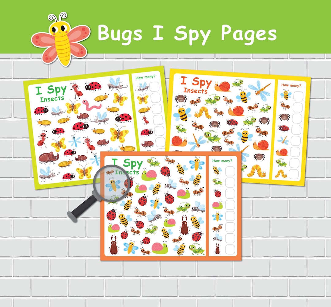 Bugs I Spy Printable Activity for Kids, Look and Find Counting Game ...