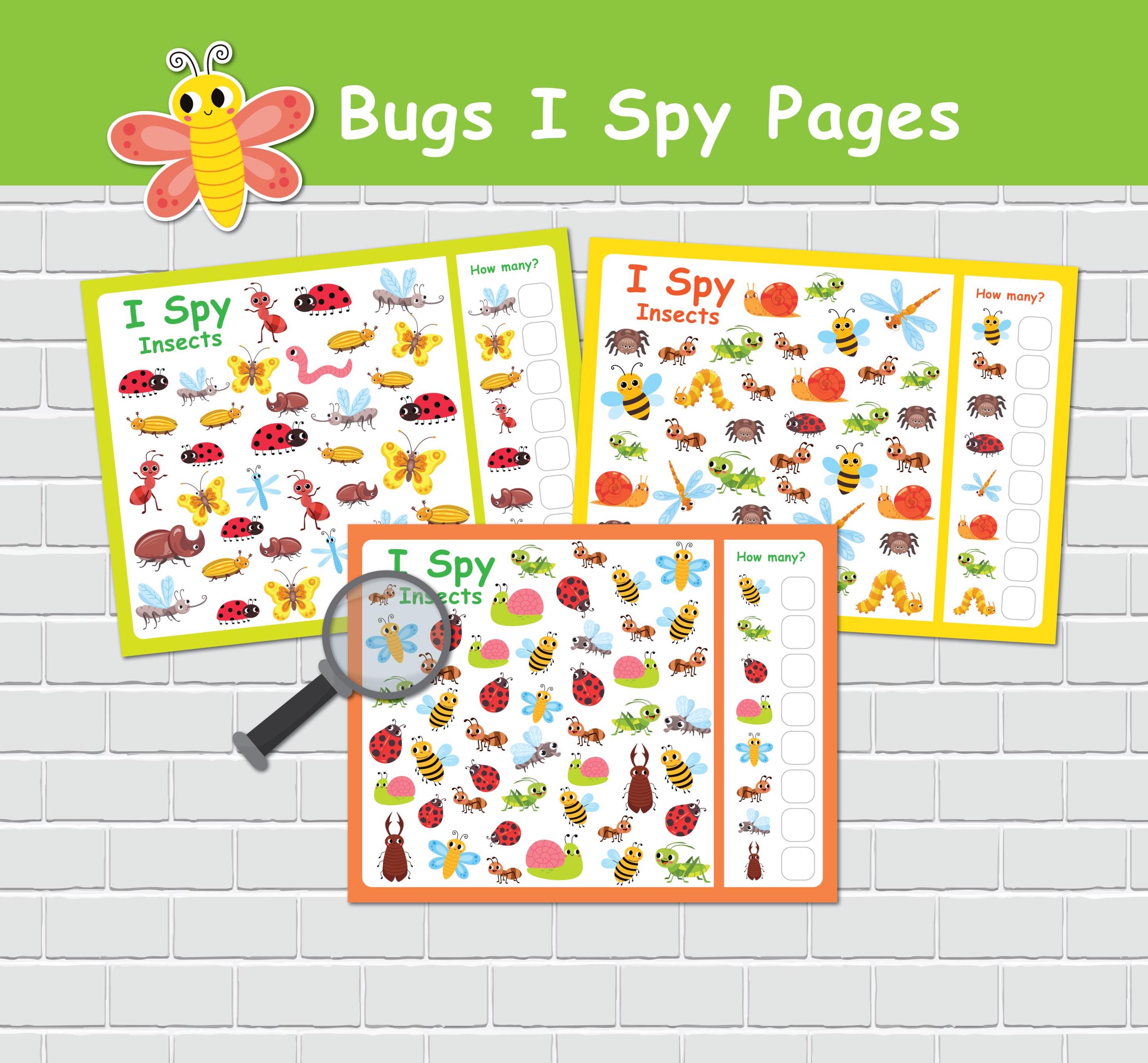 Bugs I Spy Printable Activity for Kids, Look and Find Counting Game ...