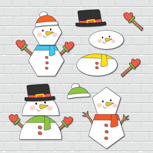 Build a Shape Snowman, 2D Shapes, Winter Busy Book, Special Education ...