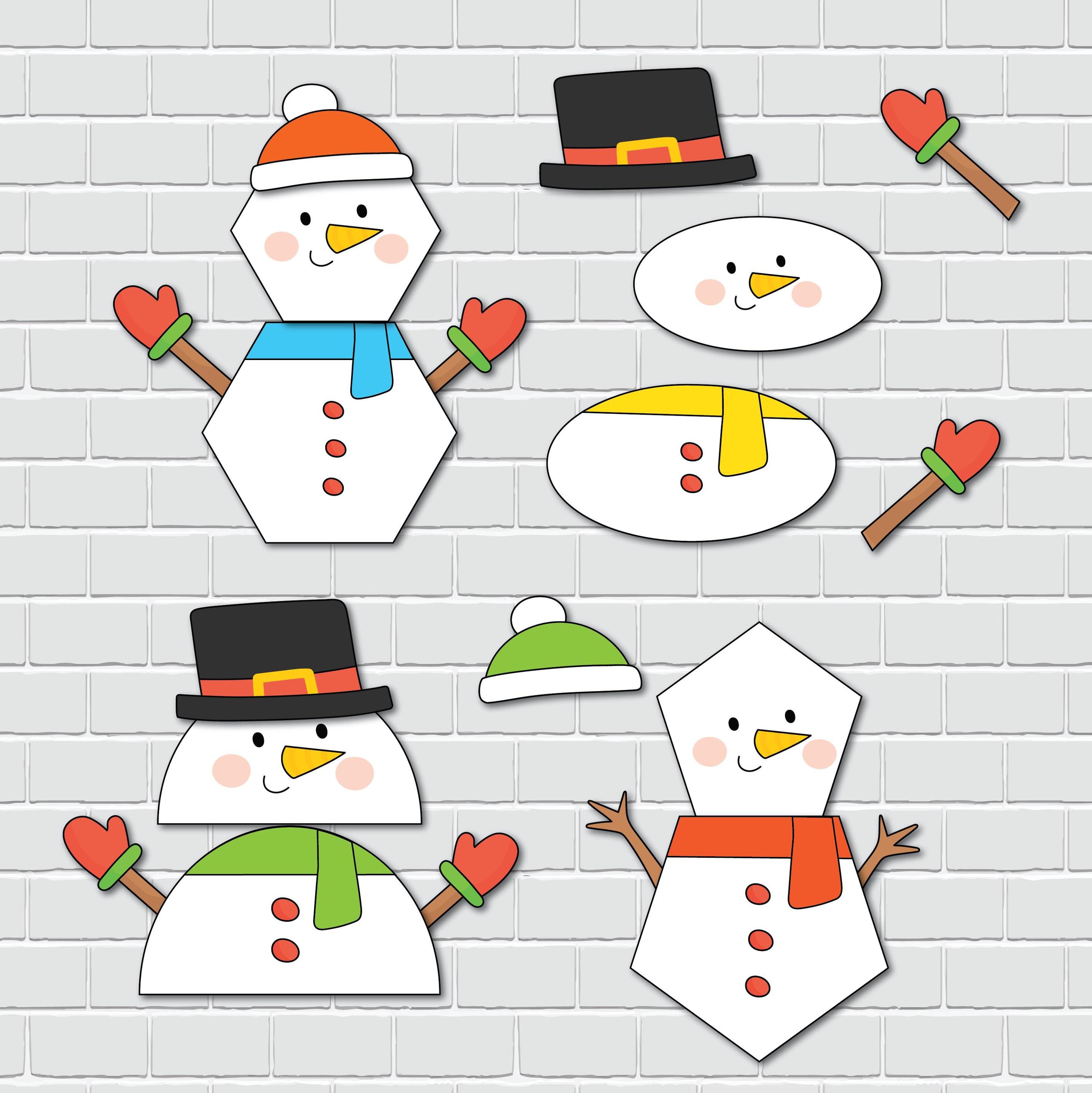 Build a Shape Snowman, 2D Shapes, Winter Busy Book, Special Education ...