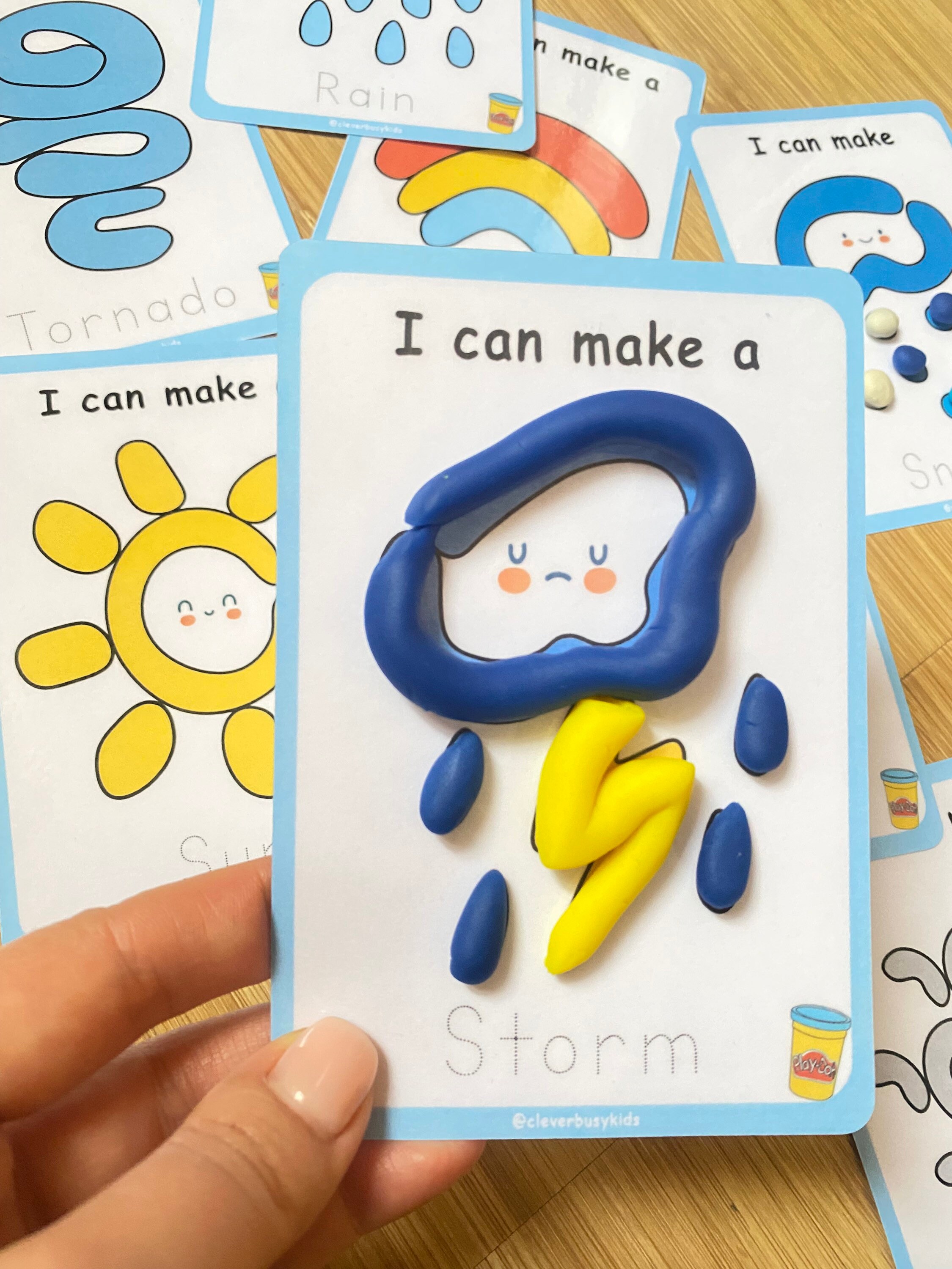 Weather Play Doh Mats, Printable Play Dough, Montessori Play Doh ...