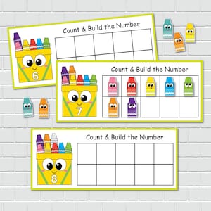 Crayon Ten Frame Activity, Preschool Math, Number Recognition ...