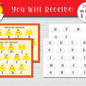 Alphabet Matching Printable Activity. Upper & Lower Case Letter ...