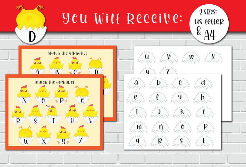 Alphabet Matching Printable Activity. Upper & Lower Case Letter ...