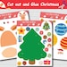 Christmas Cut Out and Glue, Holiday Paper Craft, Scissors Practice for ...