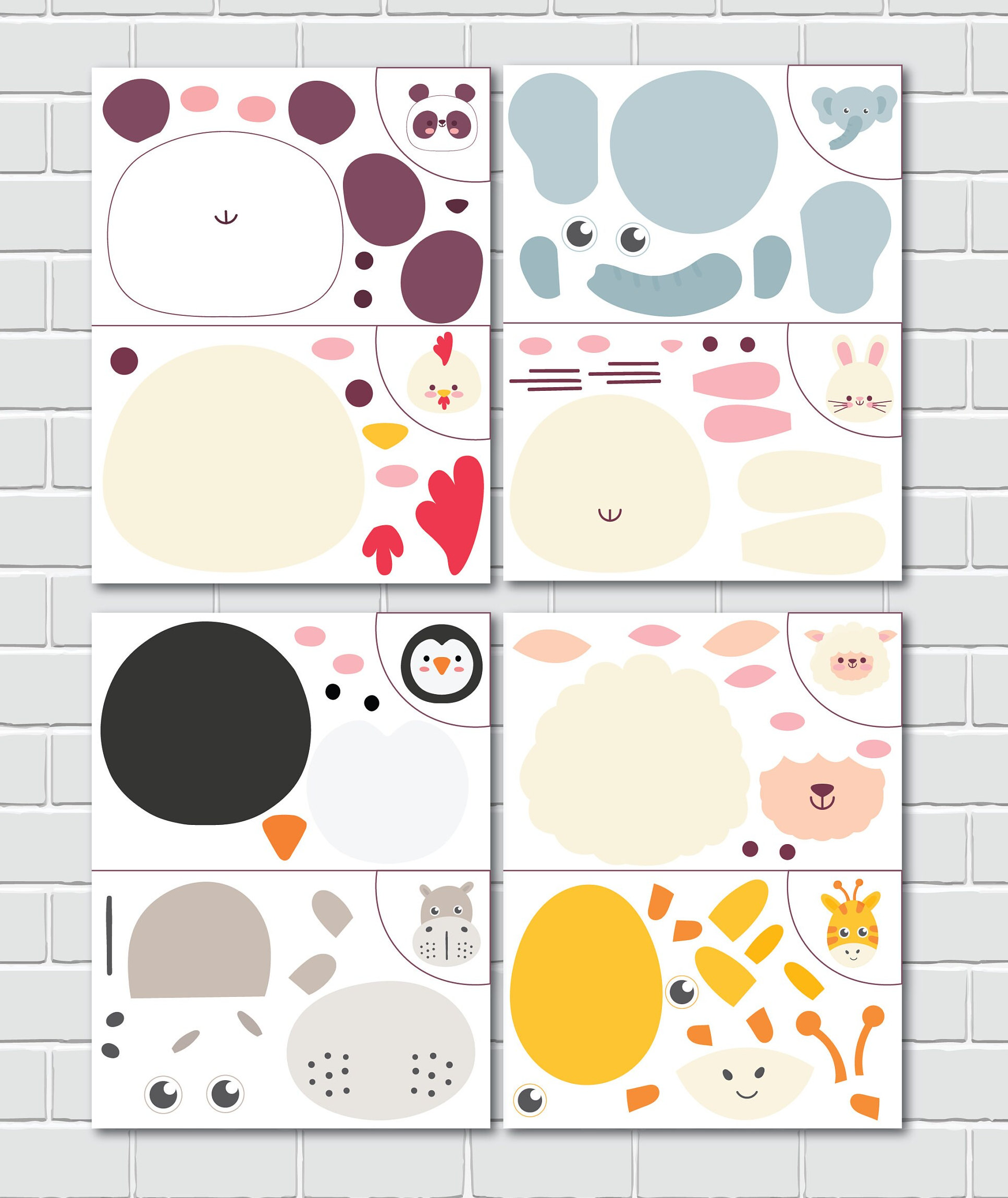 Cut Out and Glue Animals Crafts for Kids. Cut Out and Paste - Etsy