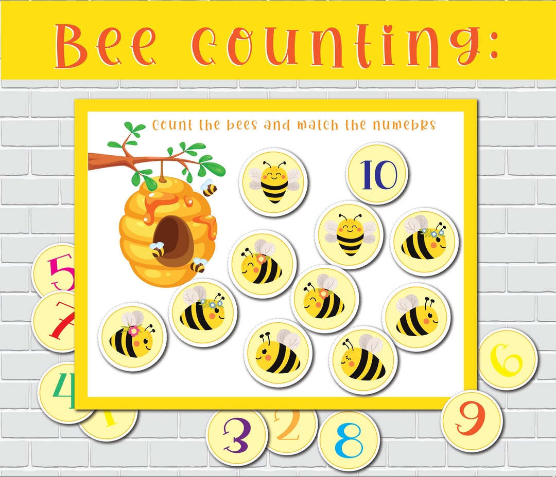 Bee Counting Printable Activity for Toddler Busy Book Preschool Math ...