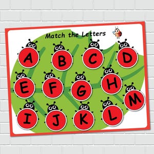 Ladybug ABC Matching Activity for Kids, Alphabet Busy Book, Preschool ...