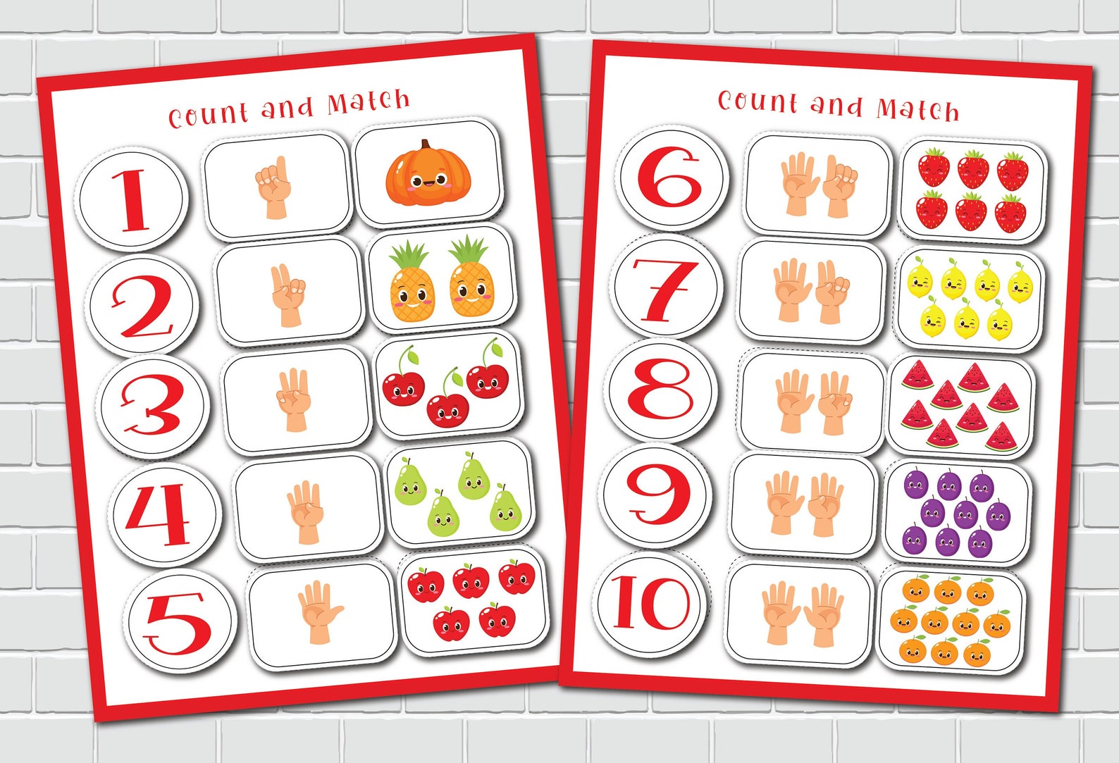 Toddler Busy Book Page Count and Match Preschool Worksheets - Etsy