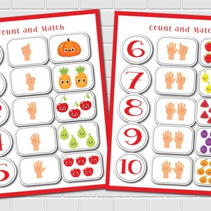 Toddler Busy Book Page Count and Match Preschool Worksheets Math ...