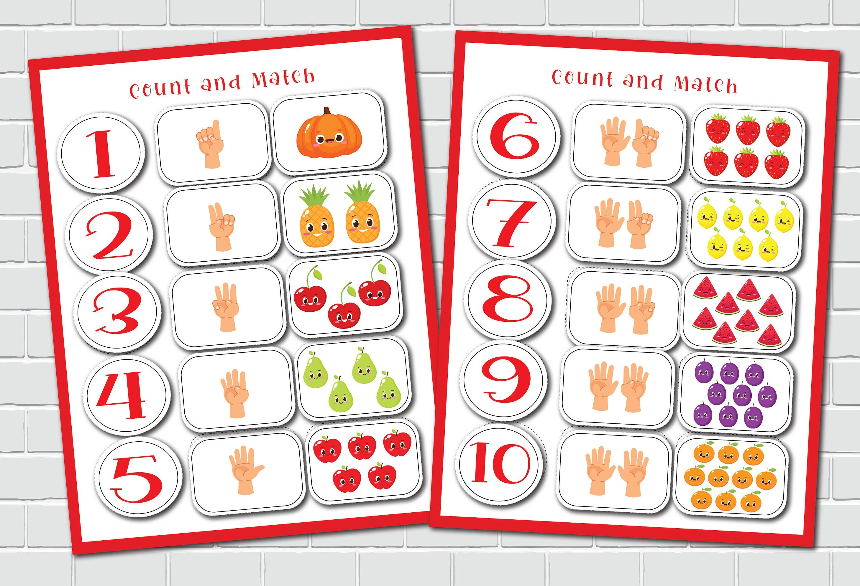 Toddler Busy Book Page Count and Match Preschool Worksheets Math ...