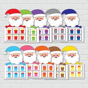 Santa Color Matching Activity for Kids, Christmas Theme Activities ...