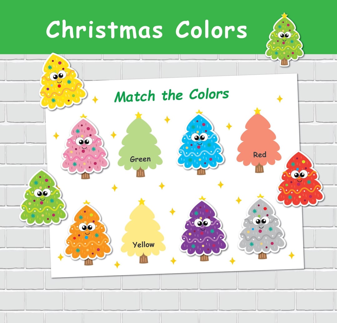 Christmas Tree Color Sorting Activity, Matching Game for Kids, Toddler ...
