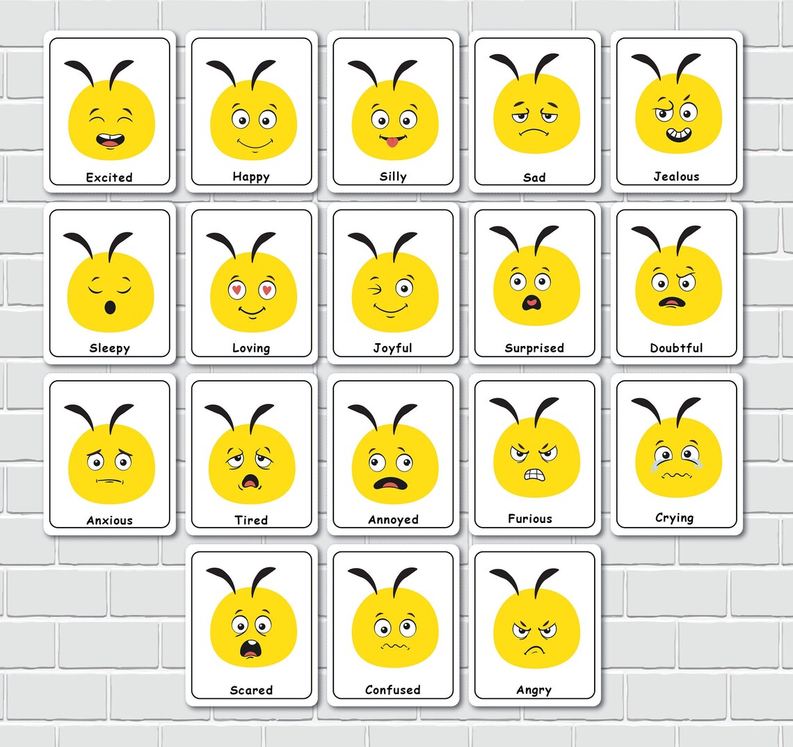 Bee Emotions and Feelings Matching Game Printable Activity - Etsy
