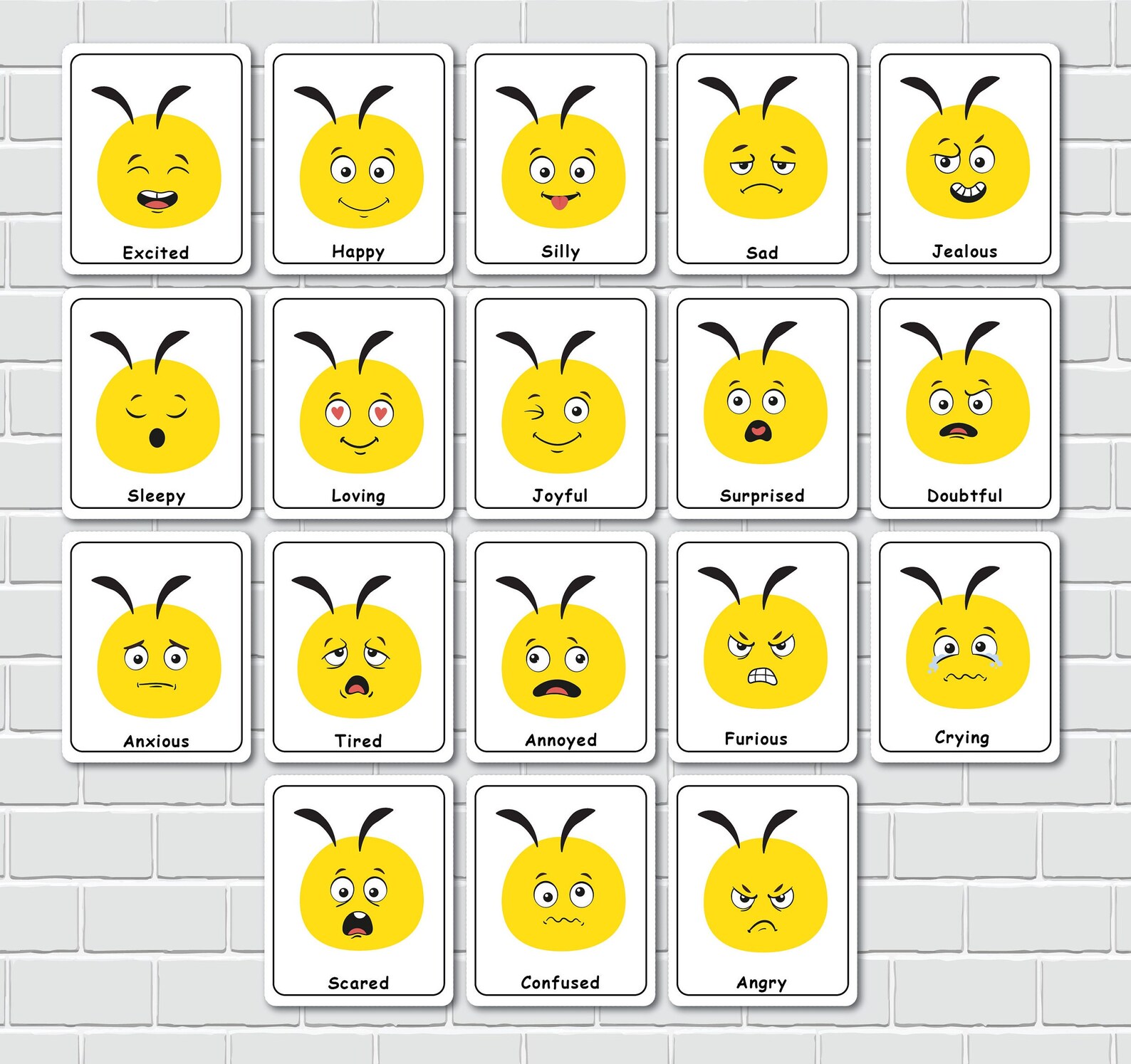 Bee Emotions and Feelings Matching Game Printable Activity - Etsy