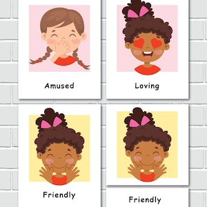 Emotions Flashcards, Feelings 3 Part Cards, Montessori Printable ...