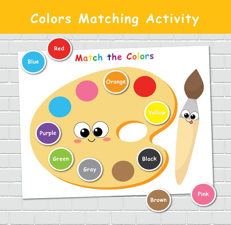 Color Matching Activity: Art Palette Printable for Toddlers (PDF ...