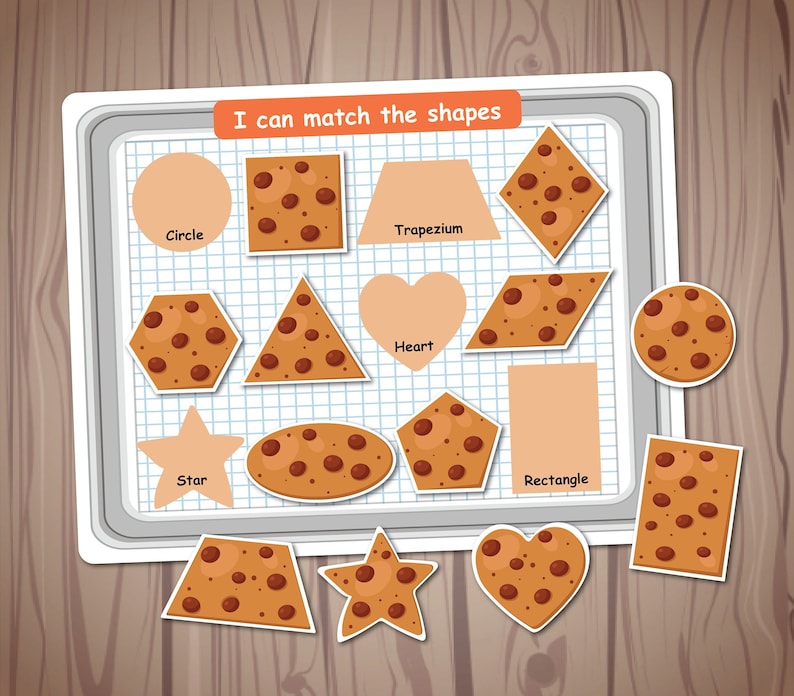 Cookies Shape Matching Activity, 2D Shapes, File Folder Games, Special ...