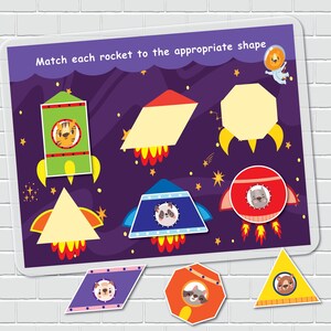 Shape Matching Activity, 2D Shapes, Space Busy Book Page, File Folder ...