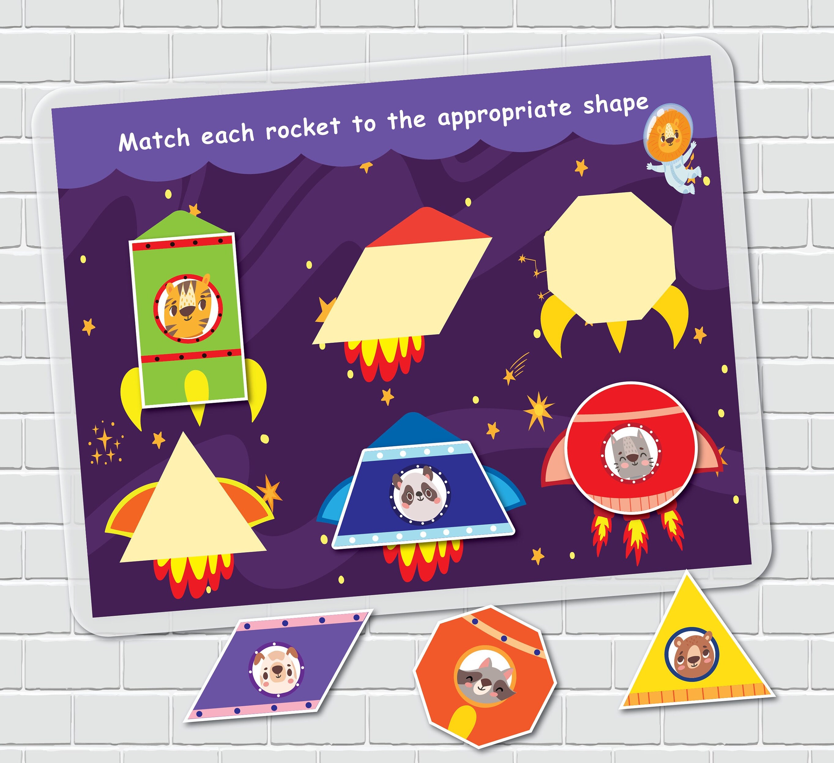 Shape Matching Activity, 2D Shapes, Space Busy Book Page, File Folder ...