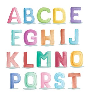Alphabet Poster for Kids. Watercolor Alhabet Educational Print ...