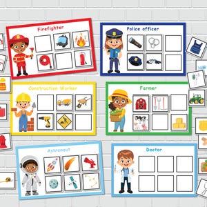 Community Helpers Preschool Sorting Mats. Professions Printable ...