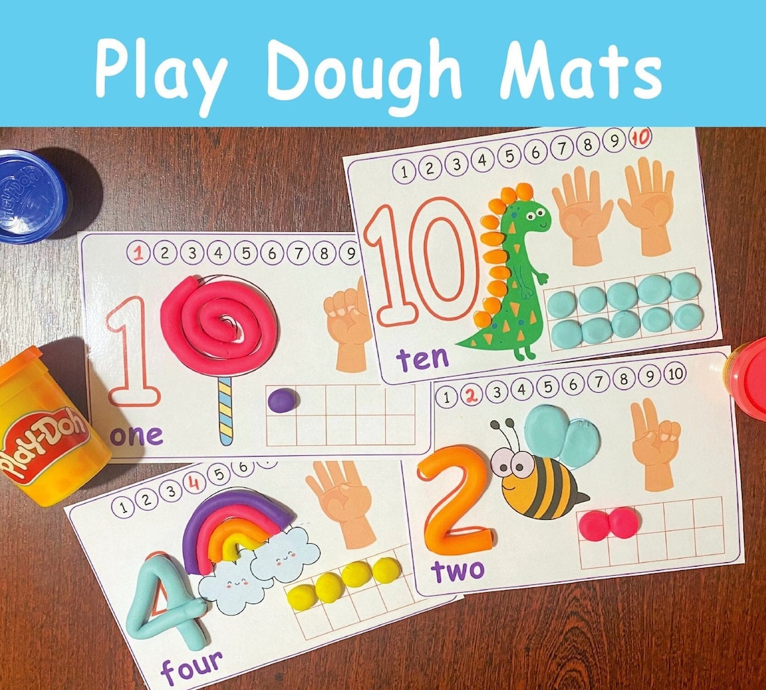 Numbers Play Dough Mats: Counting Activity, Fine Motor Skills (digital ...
