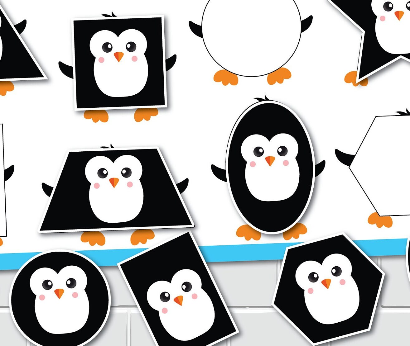 Penguin Shape Matching Activity, 2D Shapes, Winter Busy Book Page, File ...