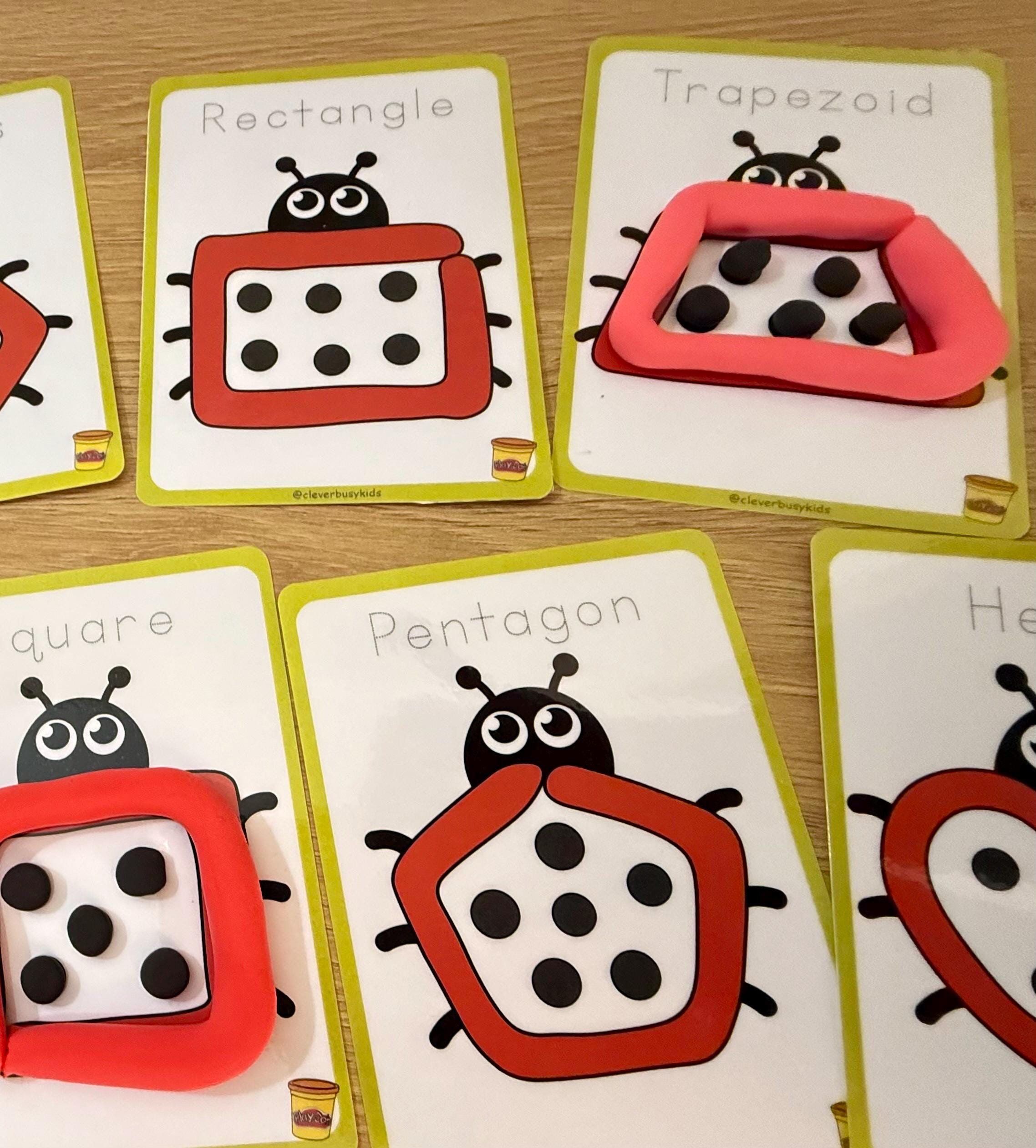 Ladybug Shapes Play Dough Mats, Summer Play Doh Activity, Preschool ...