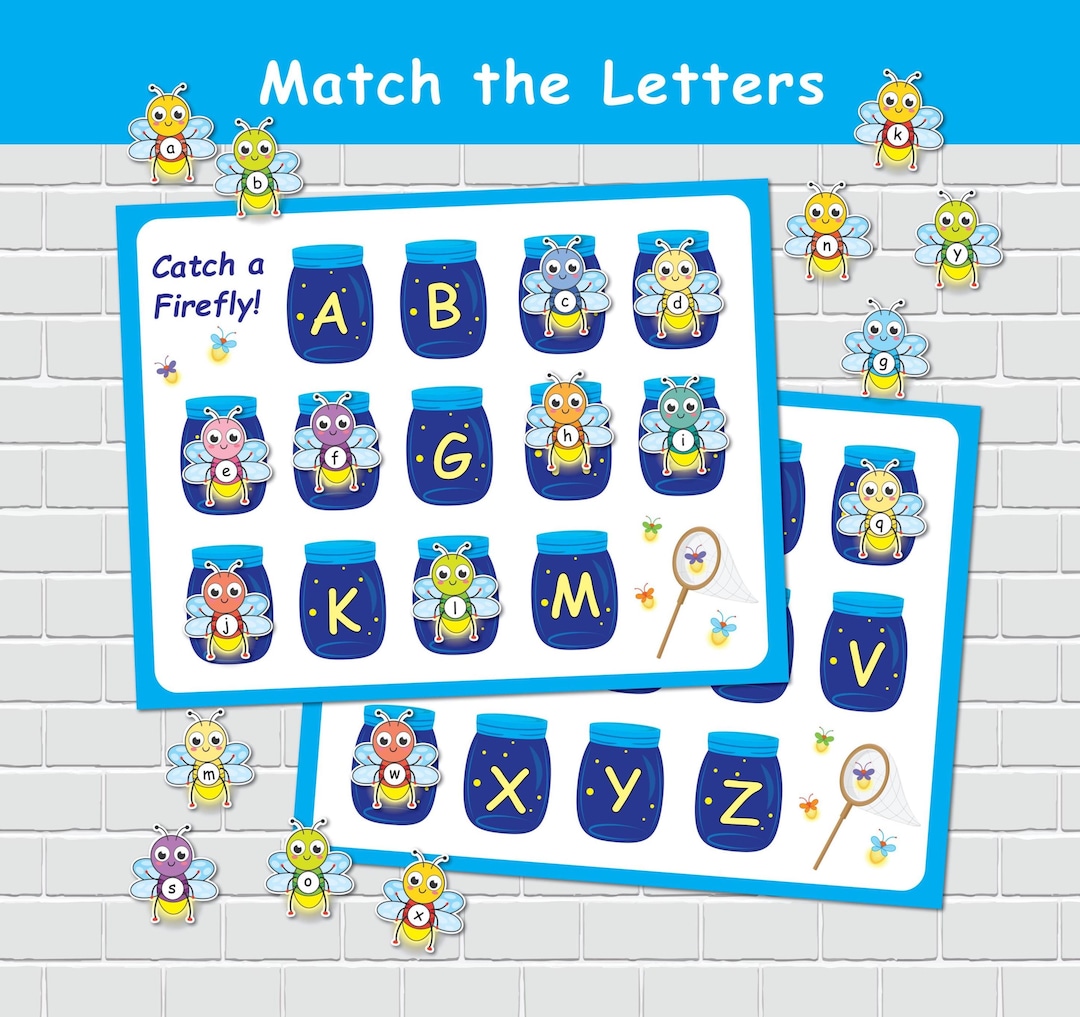 Firefly ABC Matching Activity for Kids, Summer Busy Book Page, File ...